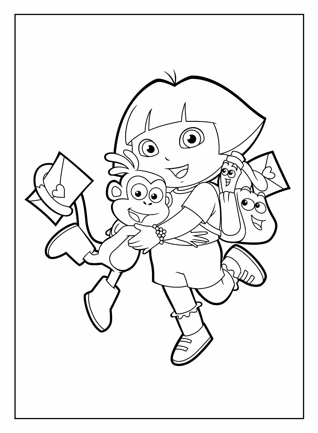 Desenhos da Dora Aventureira para colorir - Bora Colorir