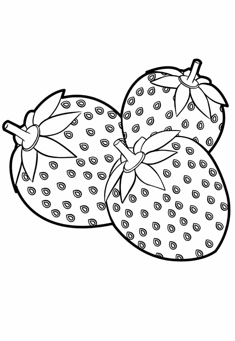 Desenhos de Morango para colorir - Bora Colorir