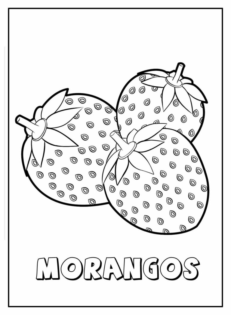 Desenhos de Morango para colorir - Bora Colorir