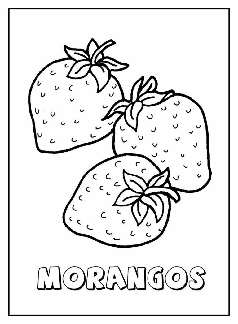 Desenhos de Morango para colorir - Bora Colorir