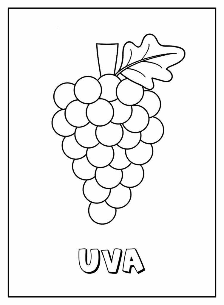 Desenhos de Uva para colorir - Bora Colorir