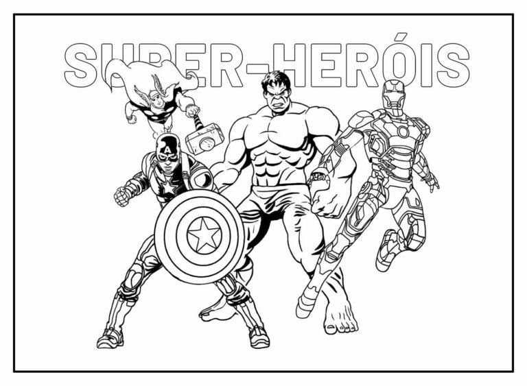 Desenhos de Super-heróis para colorir - Bora Colorir