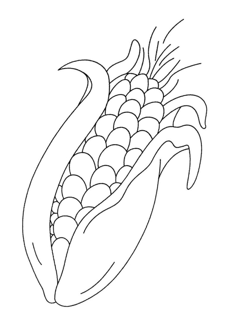 Desenhos de Milho para colorir - Bora Colorir