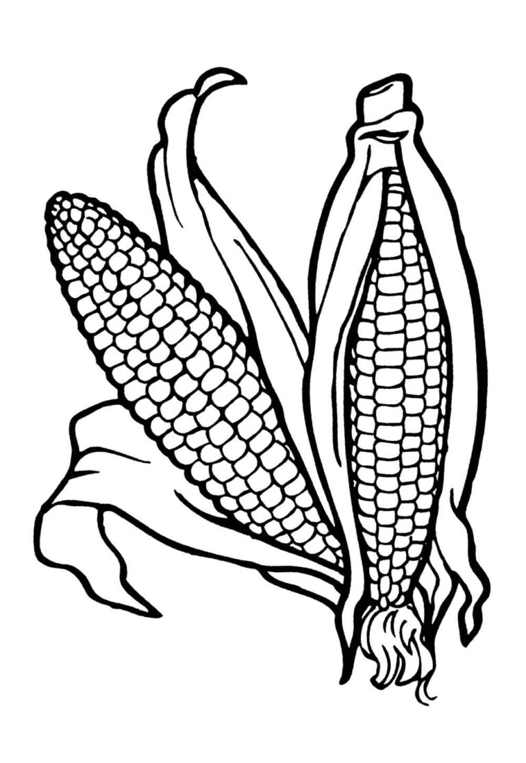 Desenhos de Milho para colorir - Bora Colorir