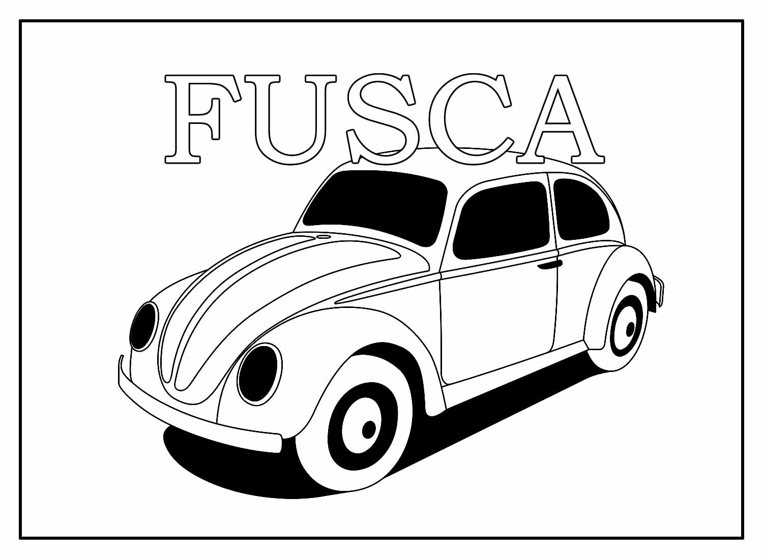 Desenhos de Fusca para colorir - Bora Colorir