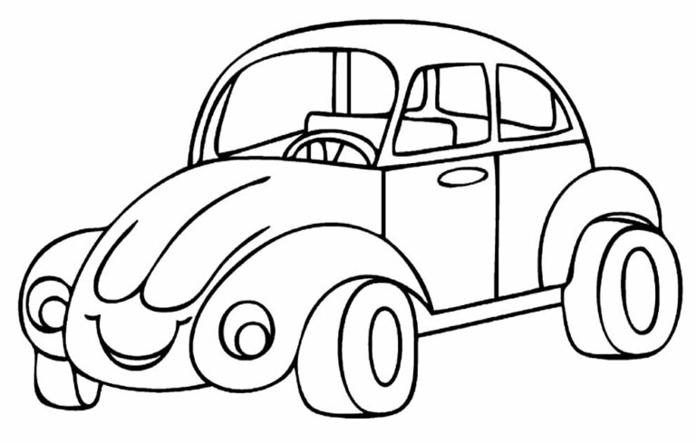 Desenhos de Fusca para colorir - Bora Colorir