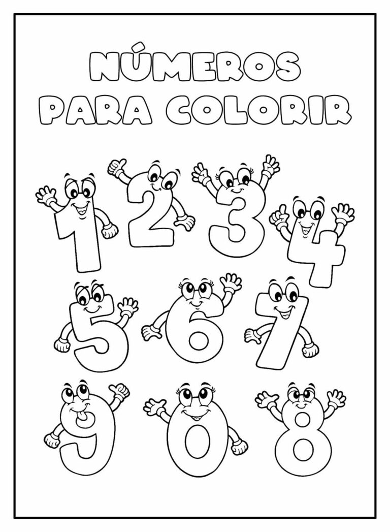 Desenhos de Números para colorir - Bora Colorir
