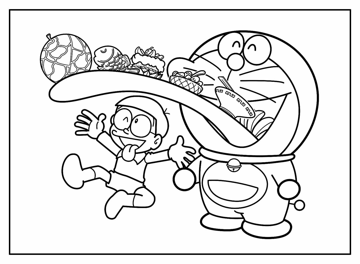 Desenhos do Doraemon para colorir - Bora Colorir
