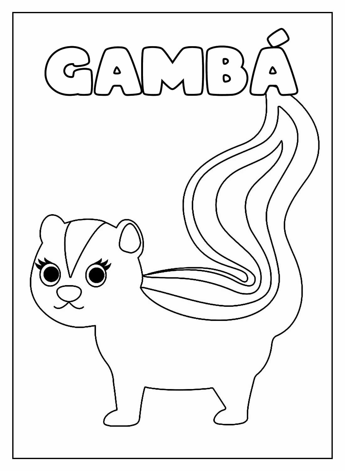 Desenhos de Gambá para colorir - Bora Colorir