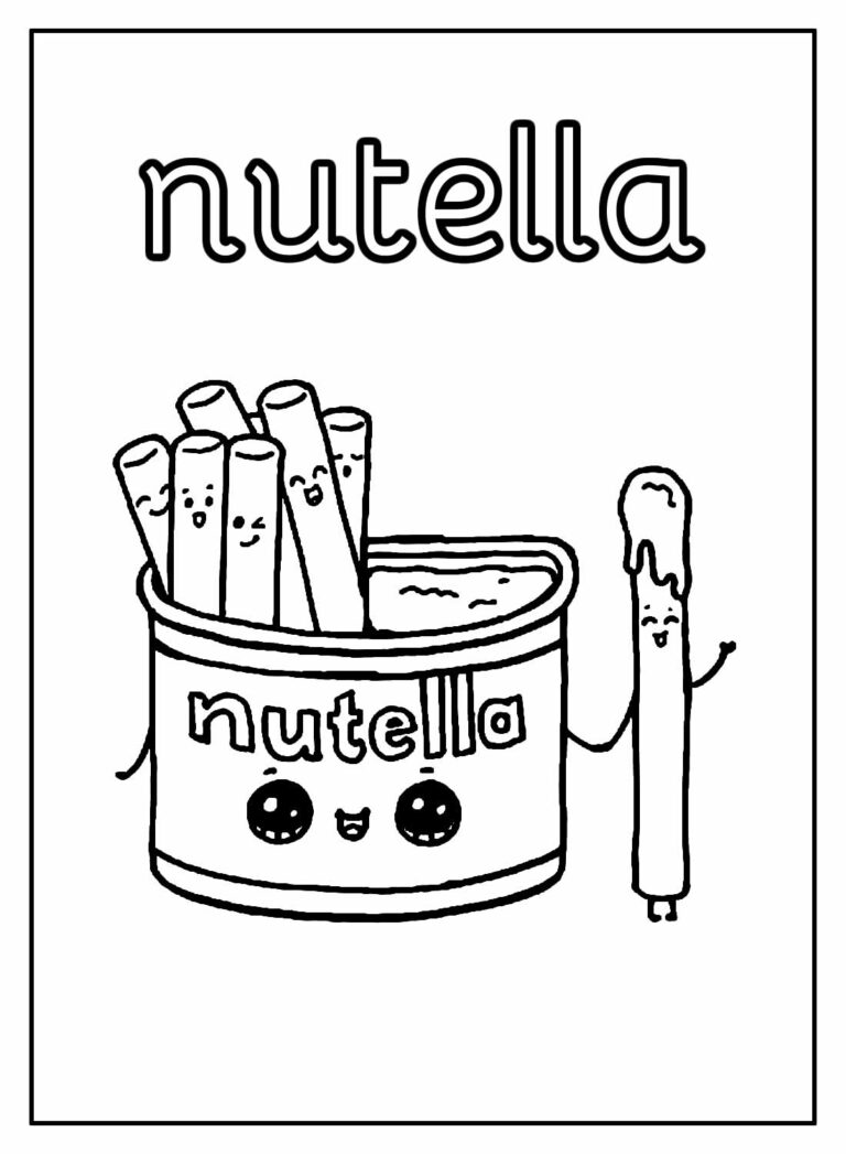 Desenhos de Nutella para colorir - Bora Colorir