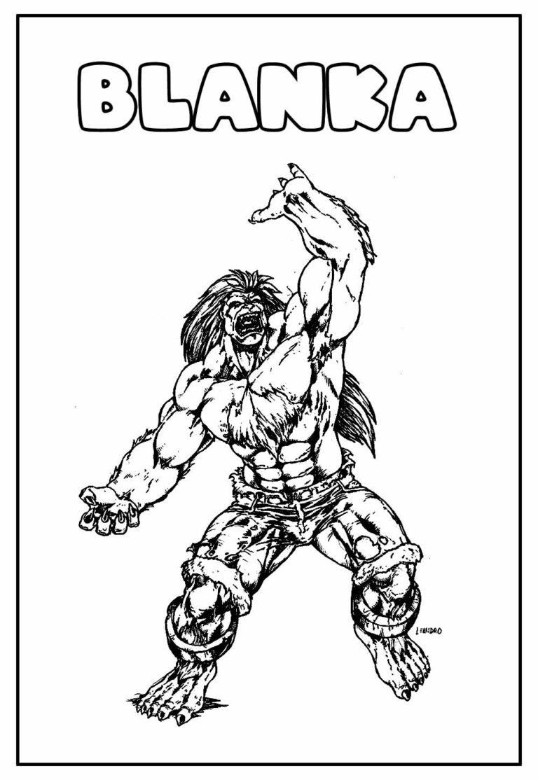 Desenhos de Blanka para colorir - Bora Colorir