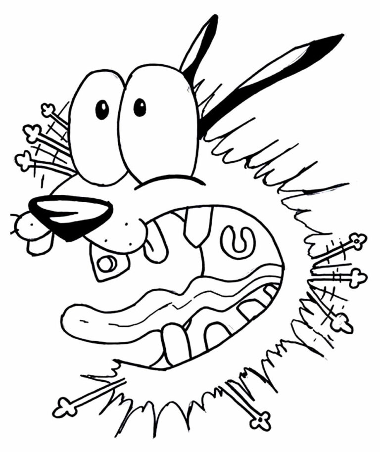 Desenhos de Coragem, o Cão Covarde para colorir - Bora Colorir
