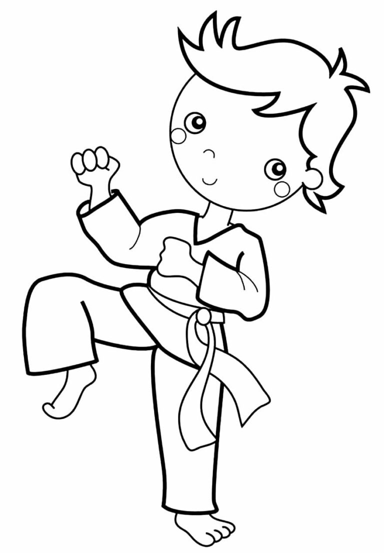Desenhos de Karatê para colorir - Bora Colorir