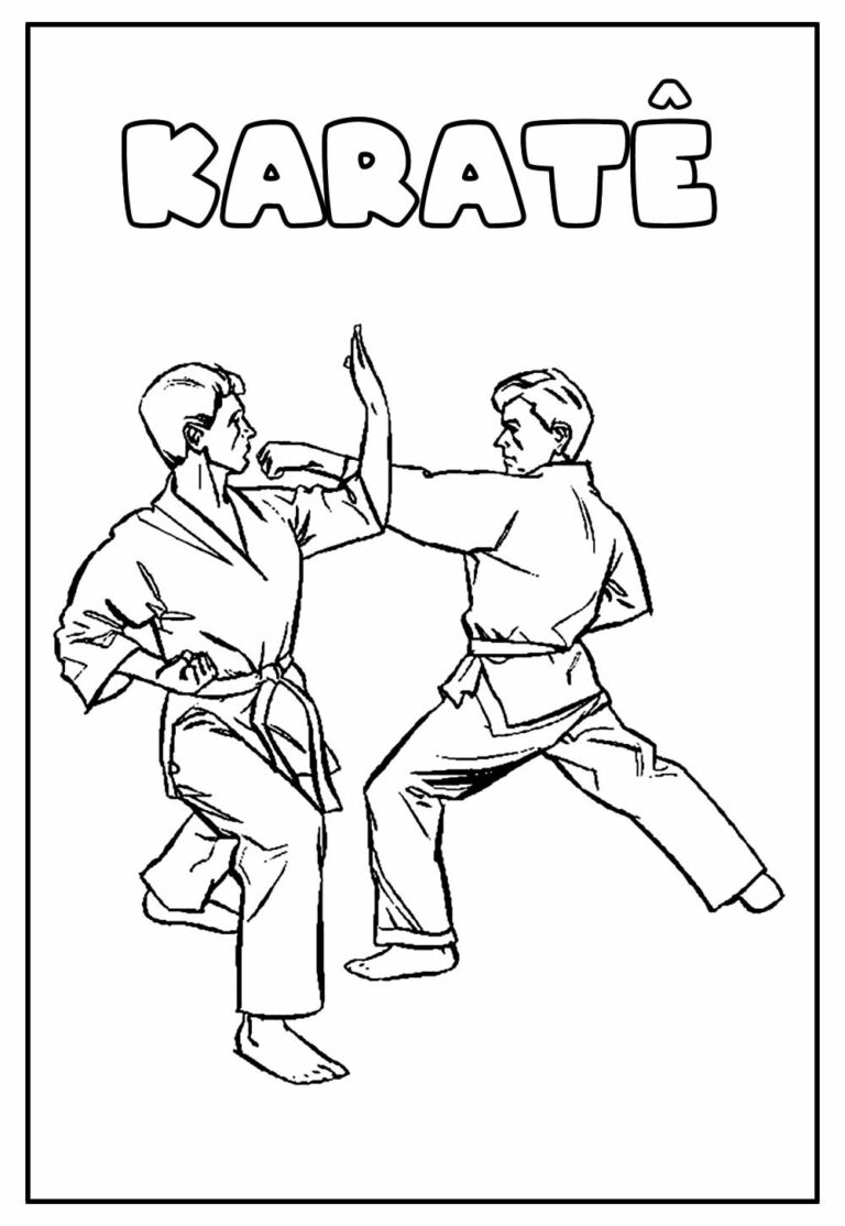 Desenhos de Karatê para colorir - Bora Colorir