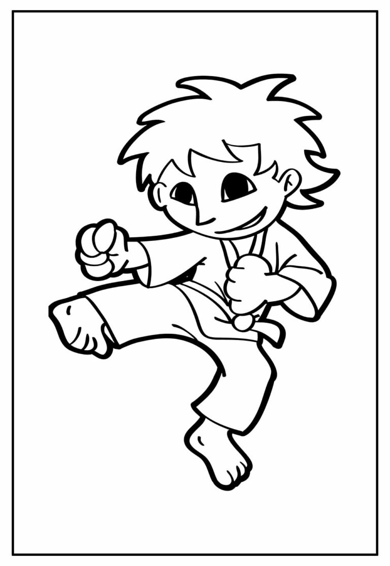 Desenhos de Karatê para colorir - Bora Colorir