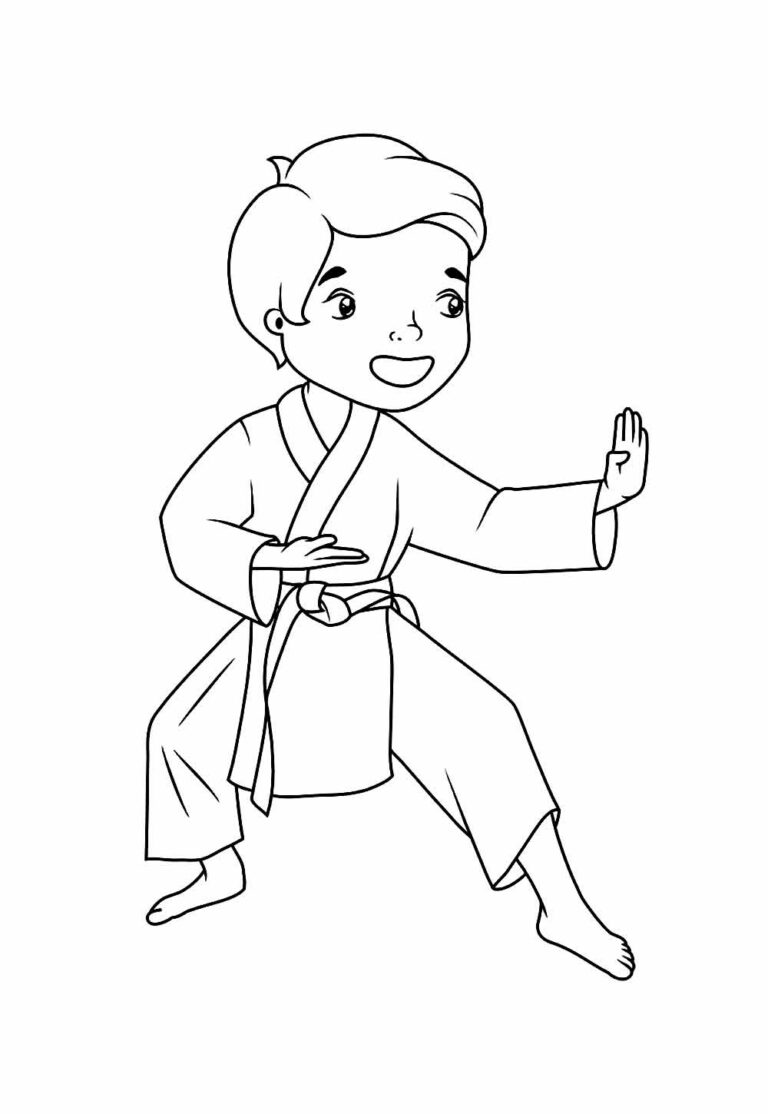 Desenhos de Karatê para colorir - Bora Colorir