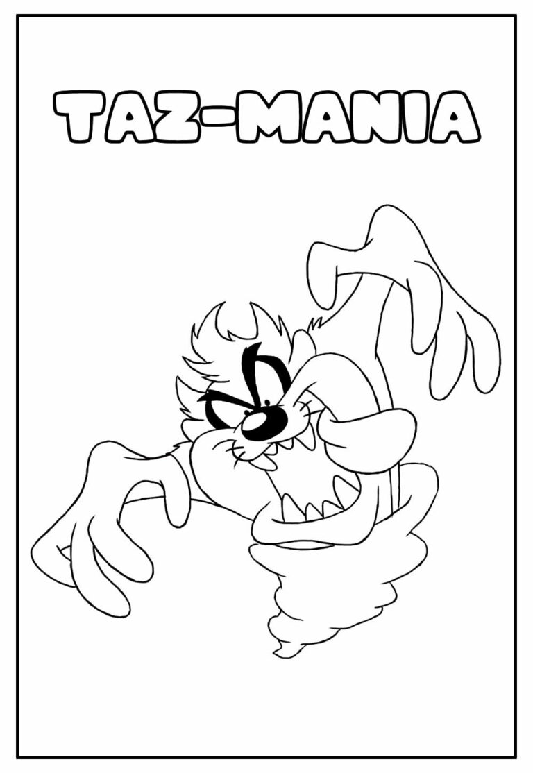 Desenhos do Taz-Mania para colorir - Bora Colorir