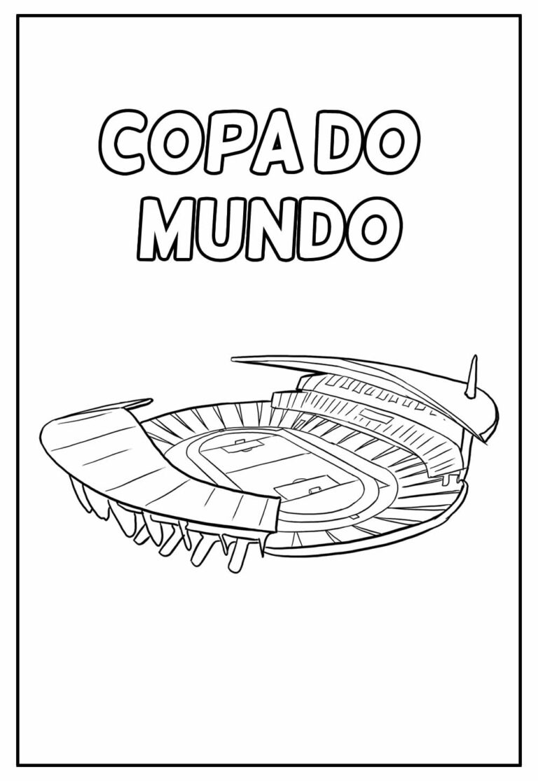 Desenhos da Copa do Mundo para colorir - Bora Colorir