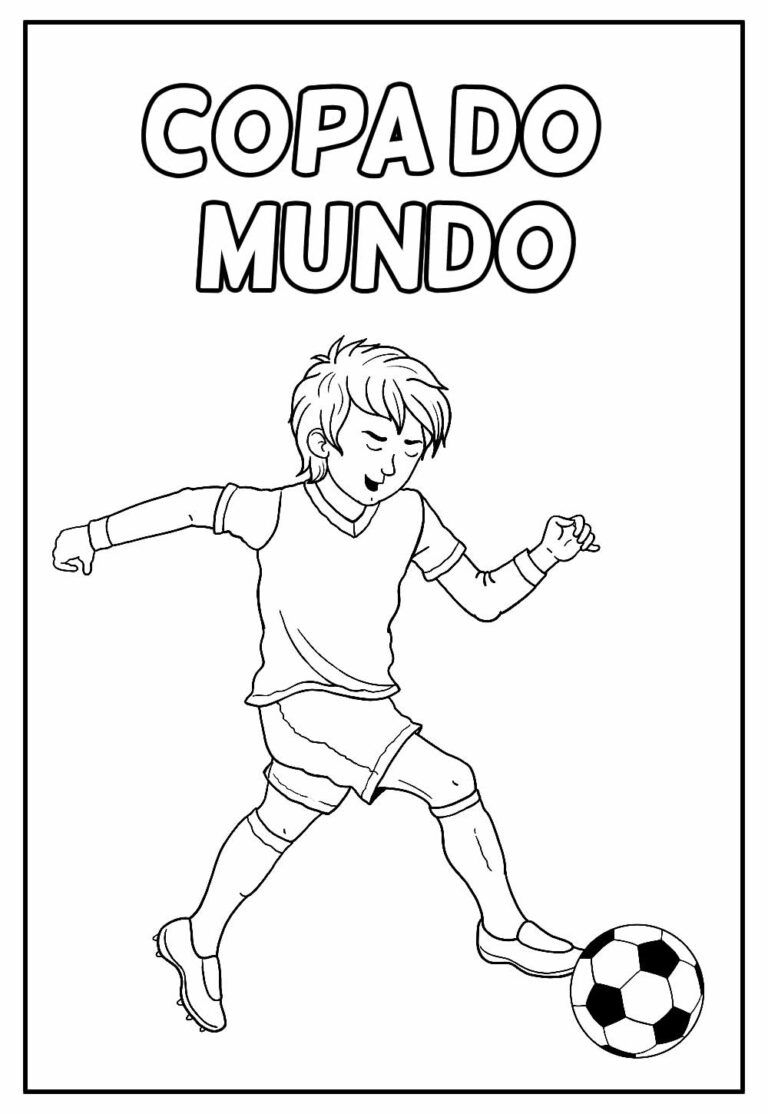 Desenhos da Copa do Mundo para colorir - Bora Colorir