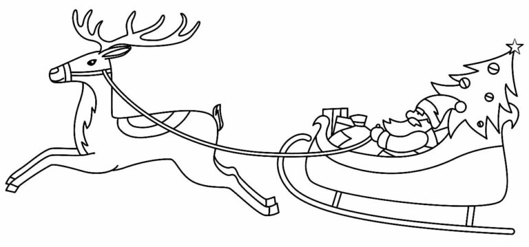 Desenhos do Papai Noel de Trenó para colorir - Bora Colorir