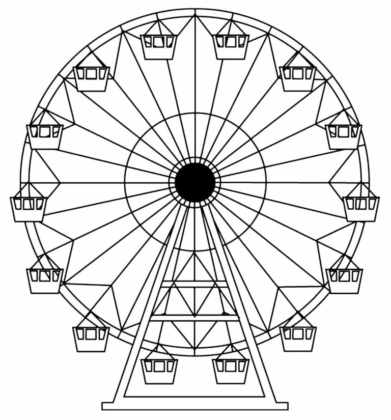 Desenhos de Roda Gigante para colorir - Bora Colorir