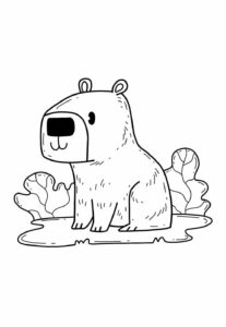 Desenhos de Capivara para colorir - Bora Colorir