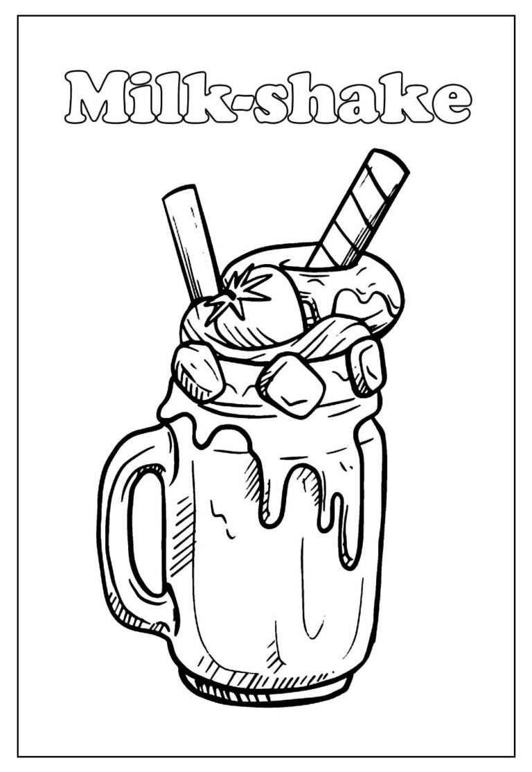 Desenhos de Milkshake para colorir - Bora Colorir