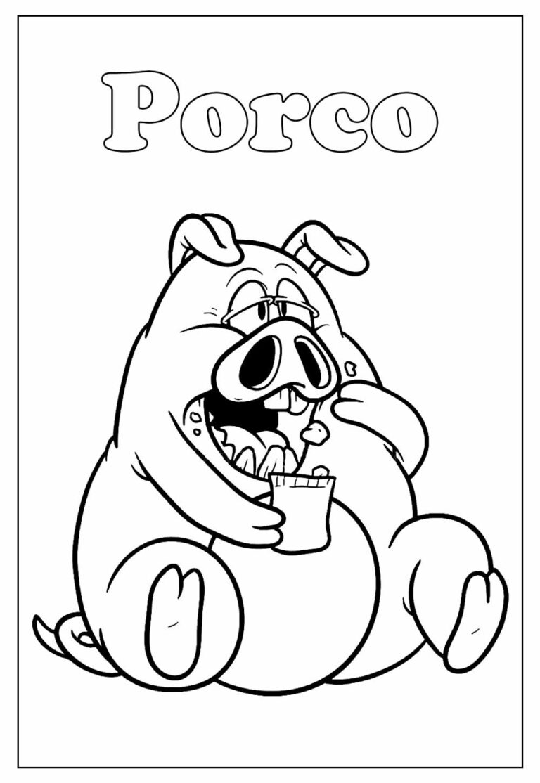 Desenhos de Porco para colorir - Bora Colorir