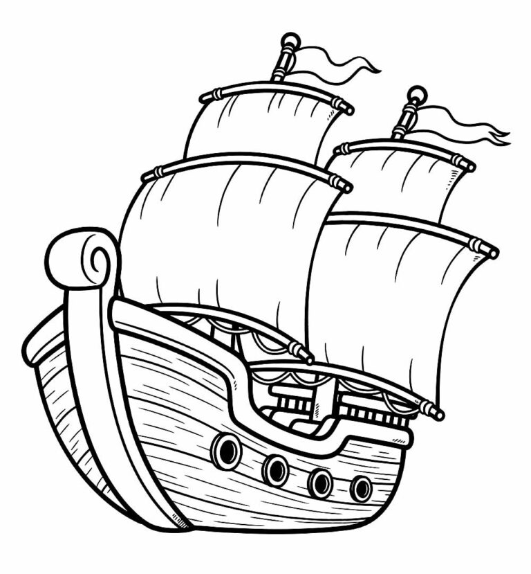 Moldes de Navio para Imprimir - Bora Colorir