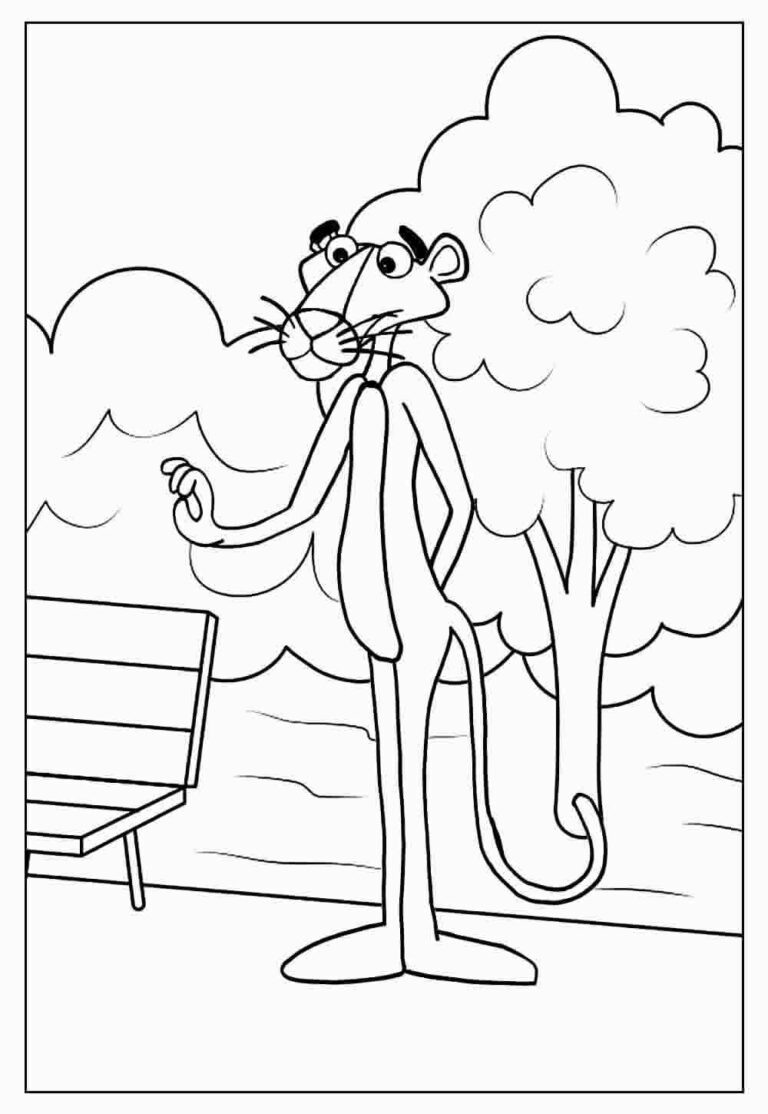 Desenhos da Pantera Cor de Rosa para colorir - Bora Colorir