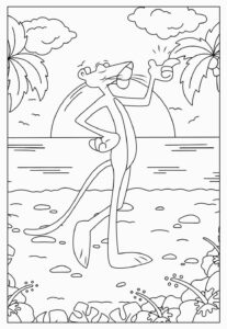 Desenhos da Pantera Cor de Rosa para colorir - Bora Colorir