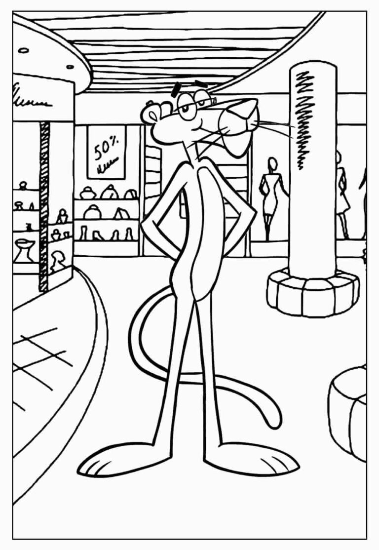 Desenhos da Pantera Cor de Rosa para colorir - Bora Colorir