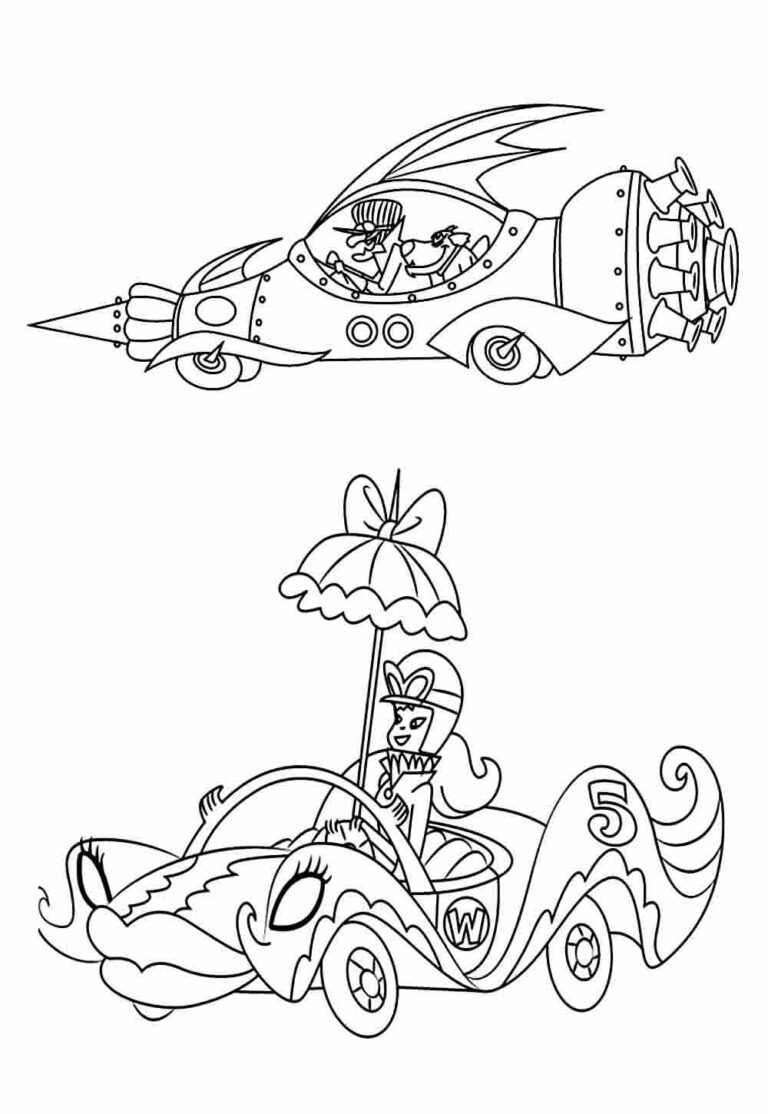 Desenhos da Corrida Maluca para colorir - Bora Colorir