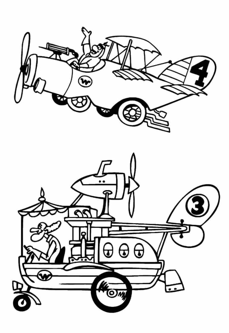 Desenhos da Corrida Maluca para colorir - Bora Colorir