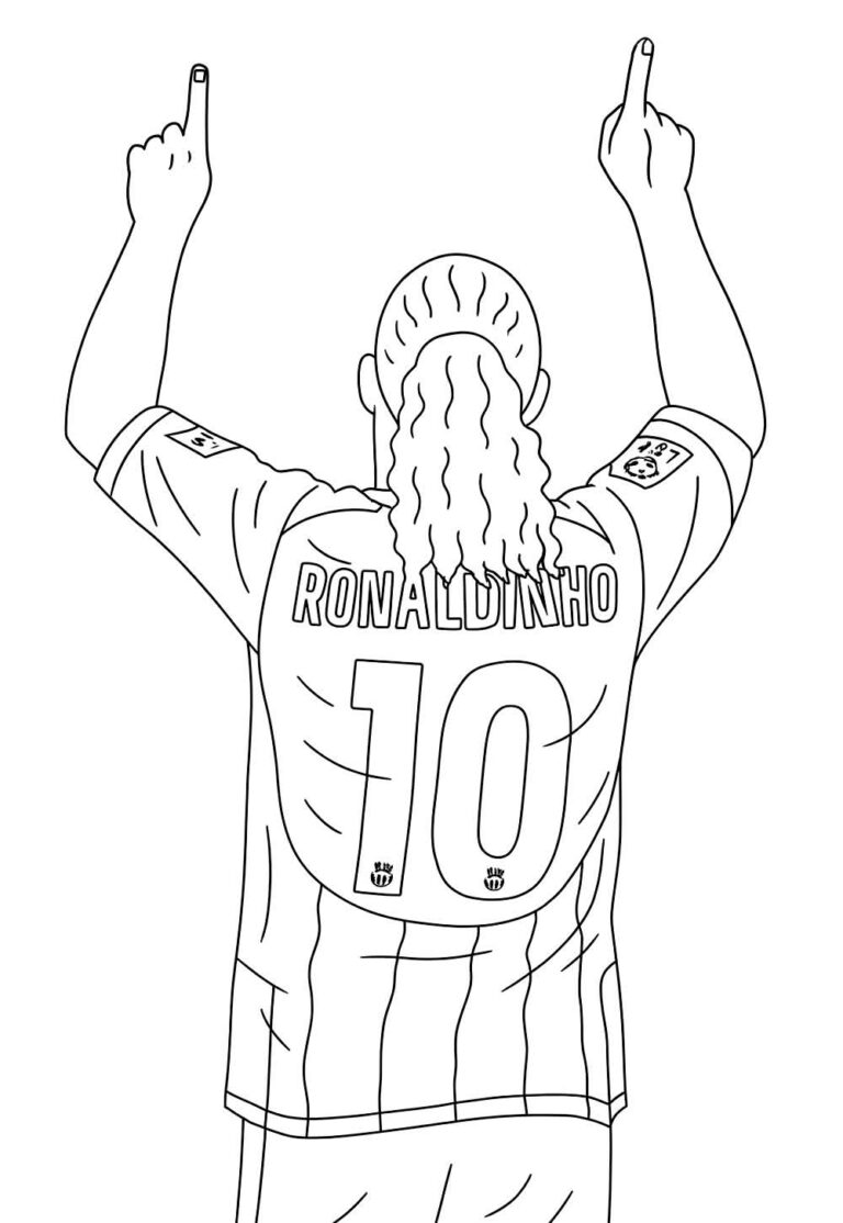 Desenhos de Ronaldinho Gaúcho para colorir - Bora Colorir