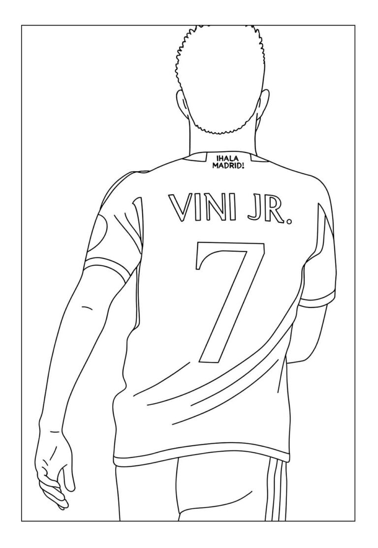 Desenhos de Vinicius Júnior para colorir - Bora Colorir