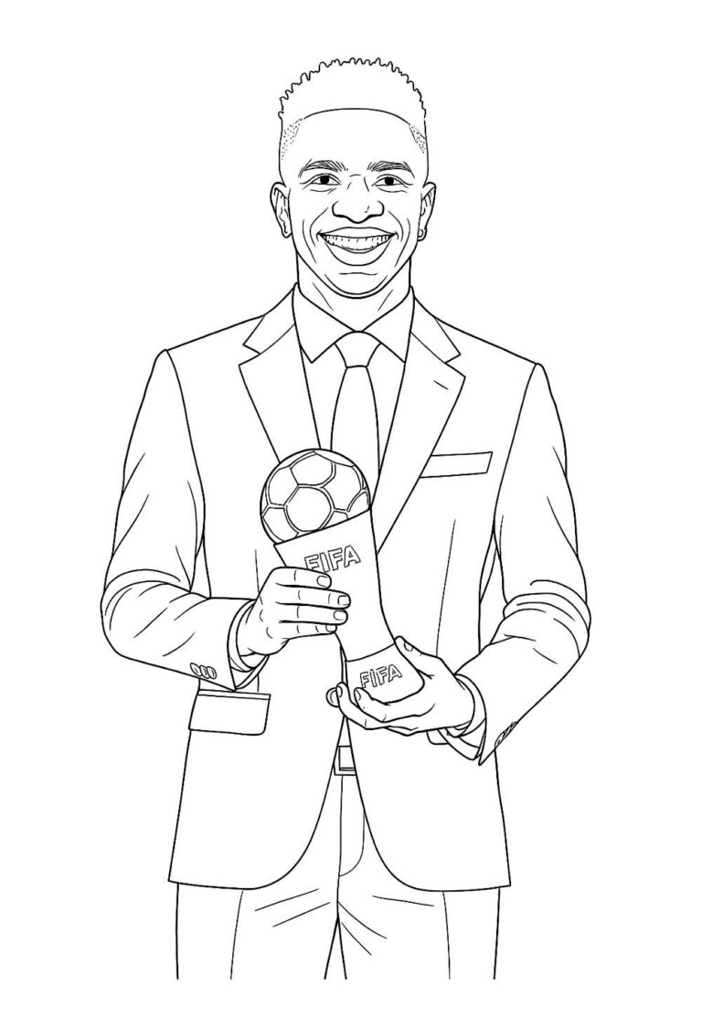 Desenhos de Vinicius Júnior para colorir - Bora Colorir