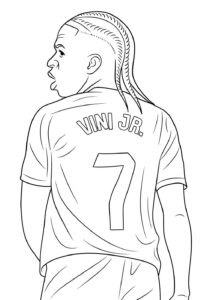 Desenhos de Vinicius Júnior para colorir - Bora Colorir