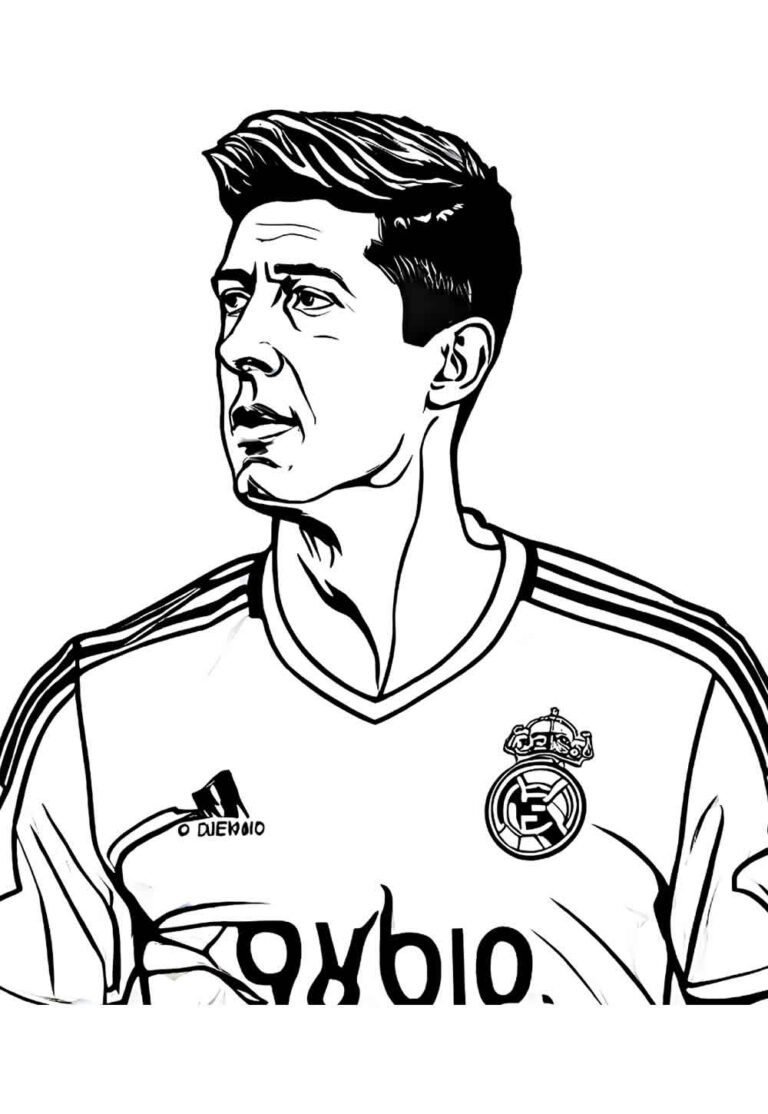 Desenhos de Lewandowski para colorir - Bora Colorir