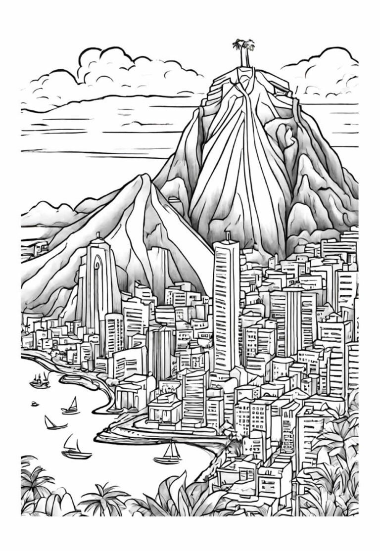 Desenhos do Rio de Janeiro para colorir - Bora Colorir