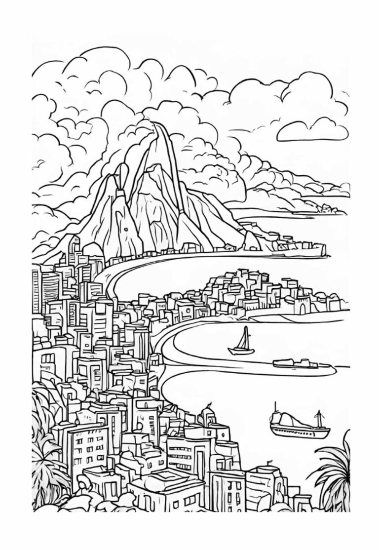 Desenhos do Rio de Janeiro para colorir - Bora Colorir