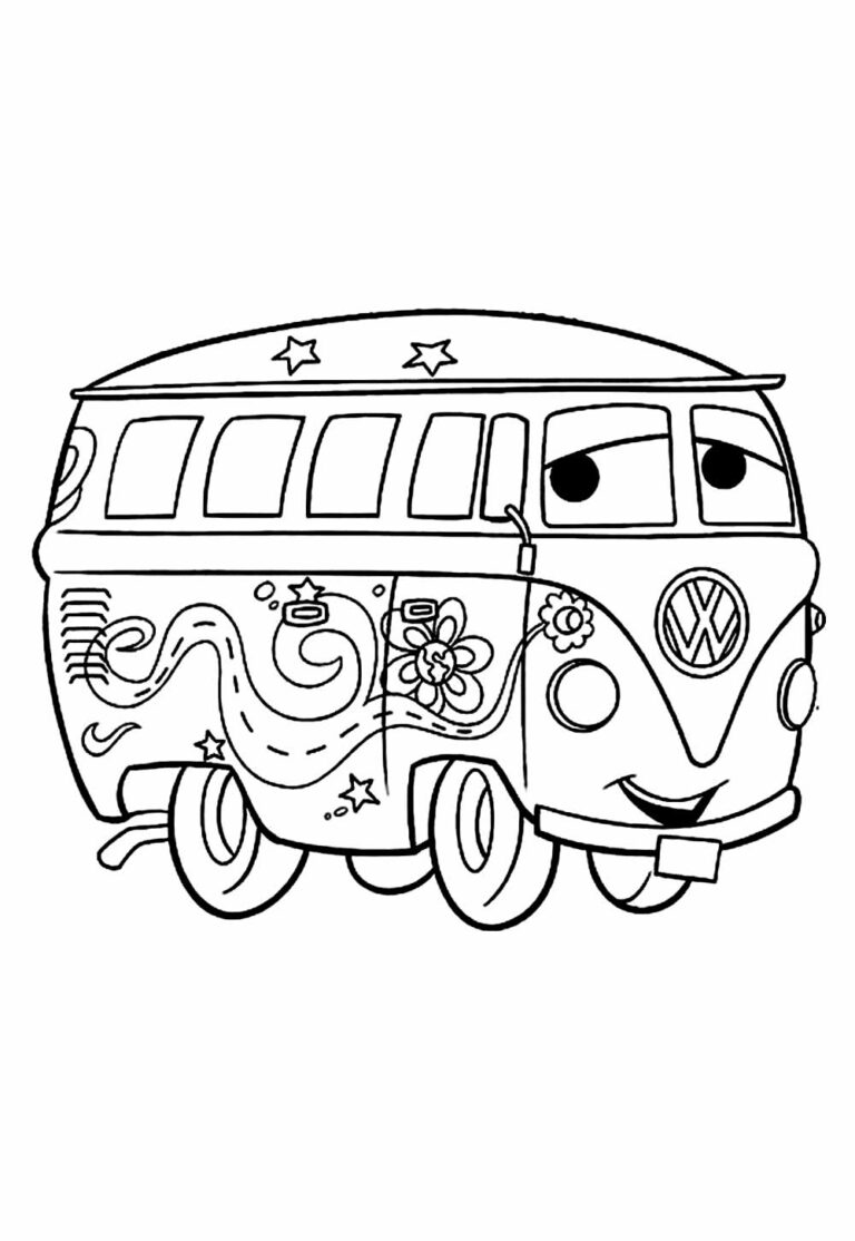 Desenhos de Kombi para colorir - Bora Colorir