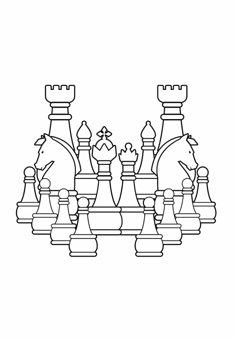 Desenhos de Xadrez para colorir - Bora Colorir