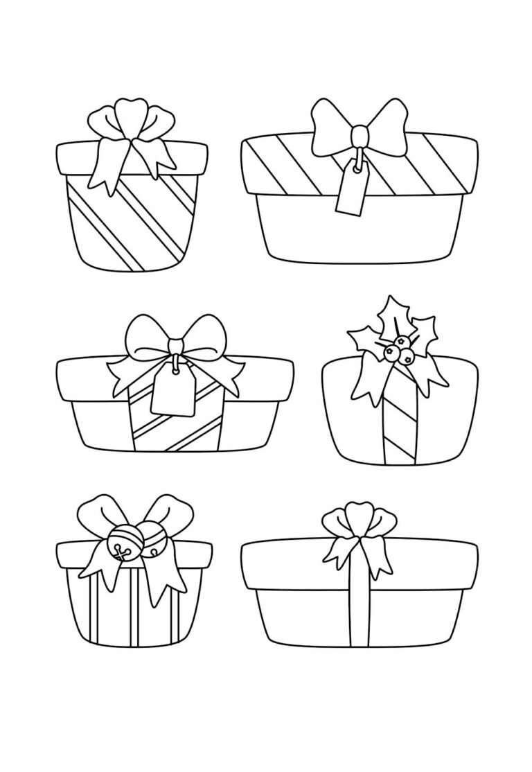 Desenhos de Presentes de Natal para colorir - Bora Colorir