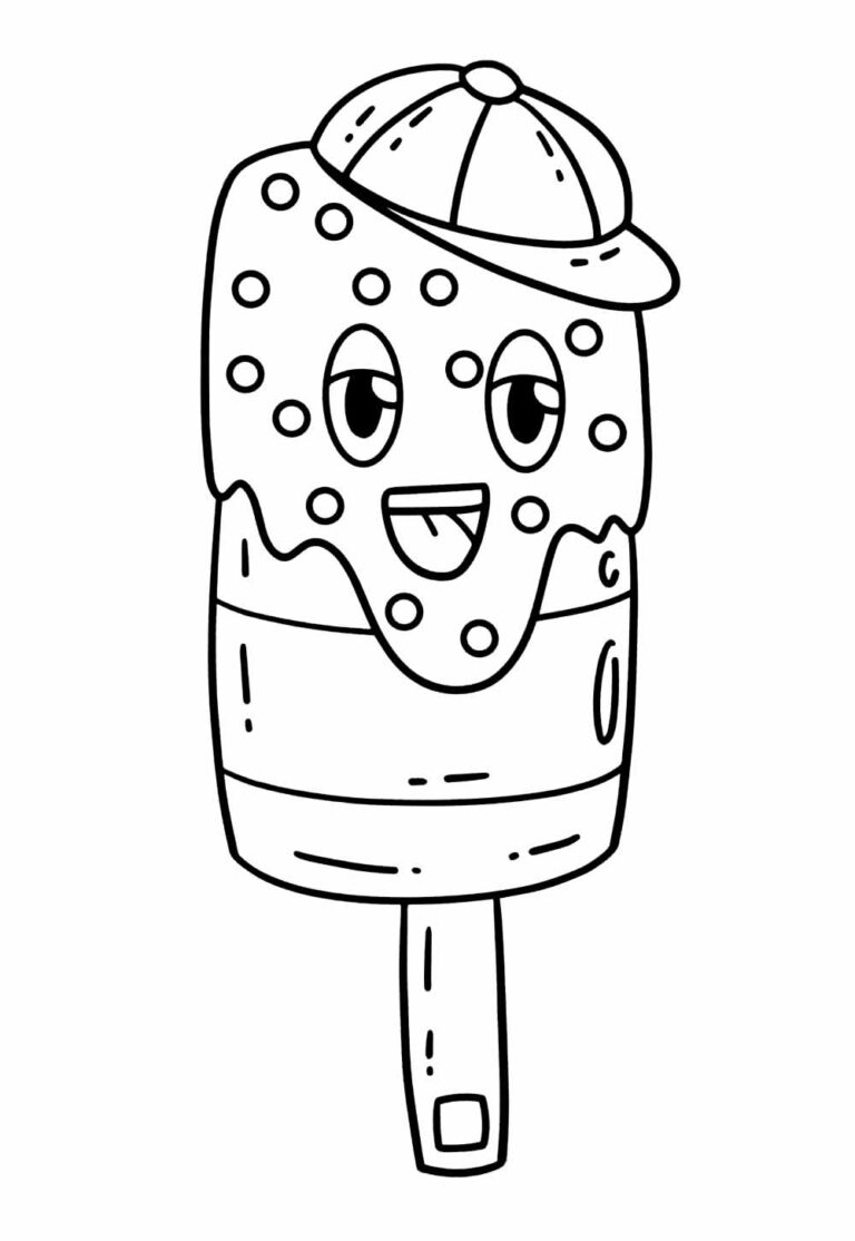 Desenhos de Picolé para colorir - Bora Colorir