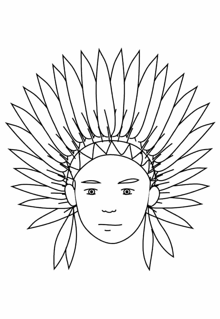 Desenhos de Máscaras Indígenas para colorir - Bora Colorir