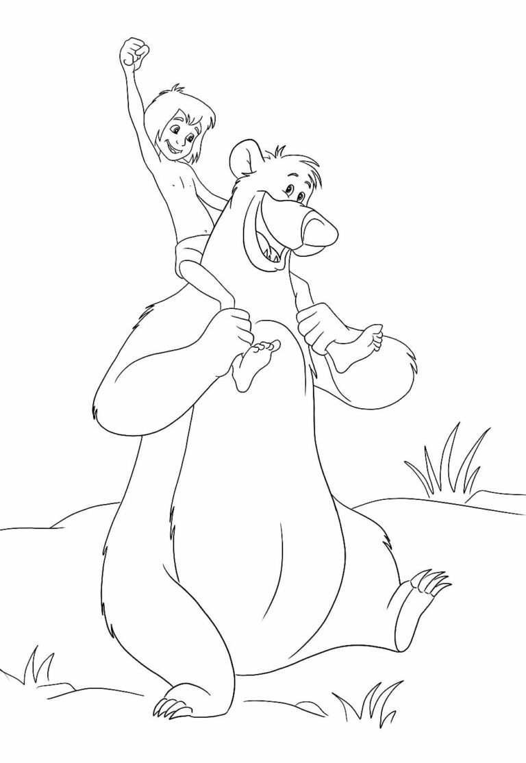 Desenhos de Mogli para colorir - Bora Colorir