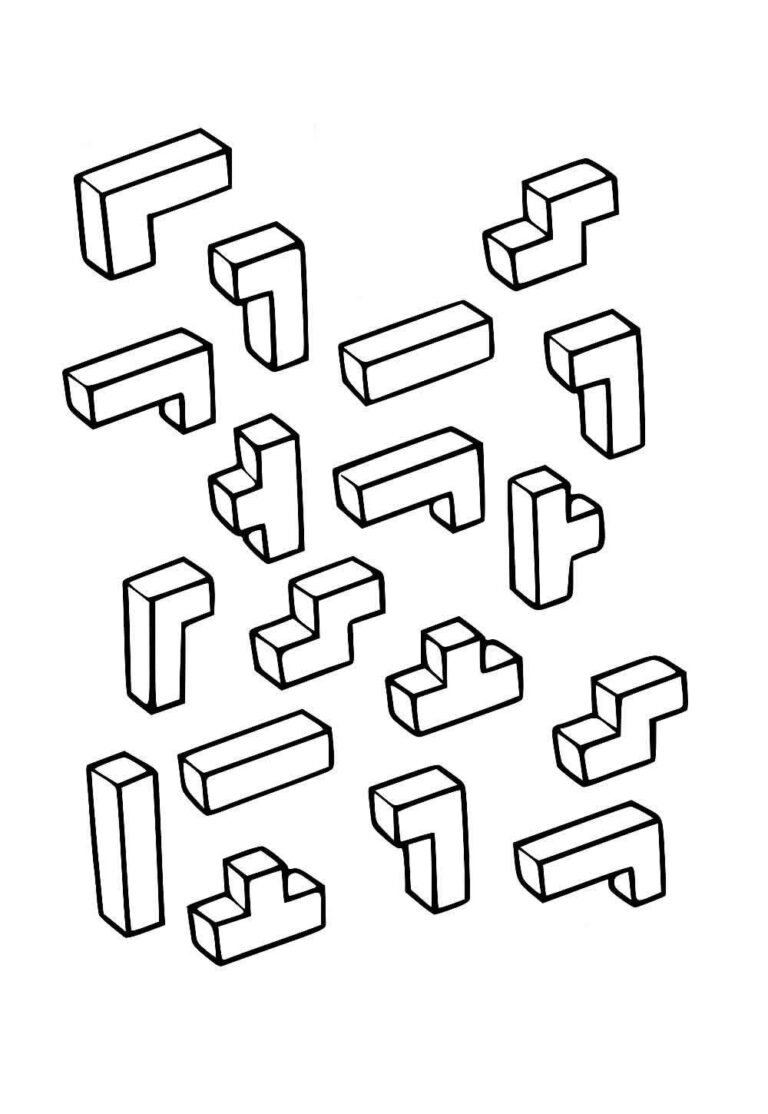 Desenhos de Tetris para colorir - Bora Colorir