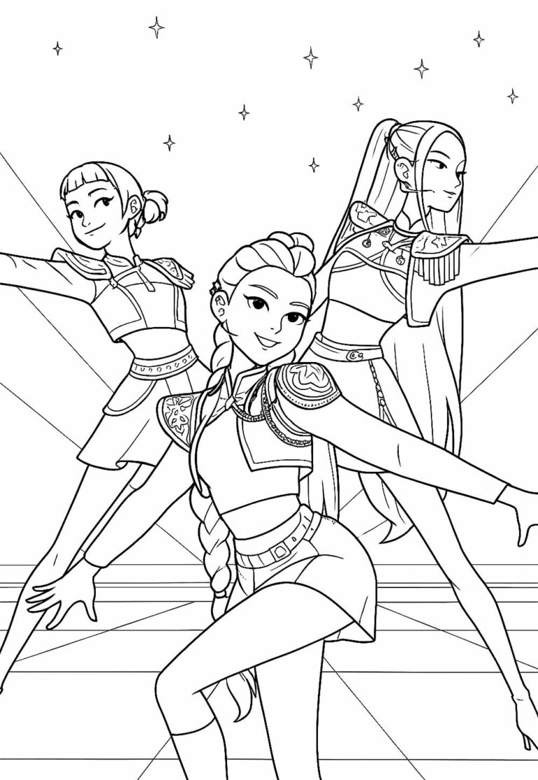 Desenhos de Guerreiras do K-Pop para colorir - Bora Colorir