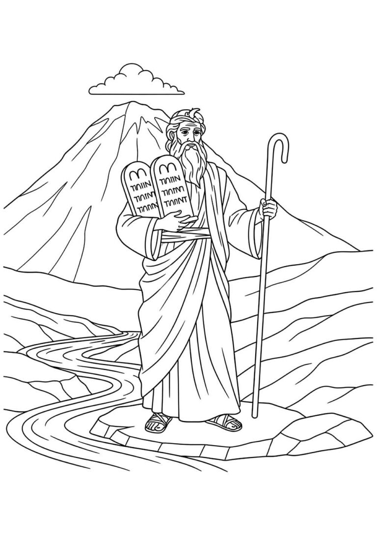 Desenhos de Moisés para colorir - Bora Colorir